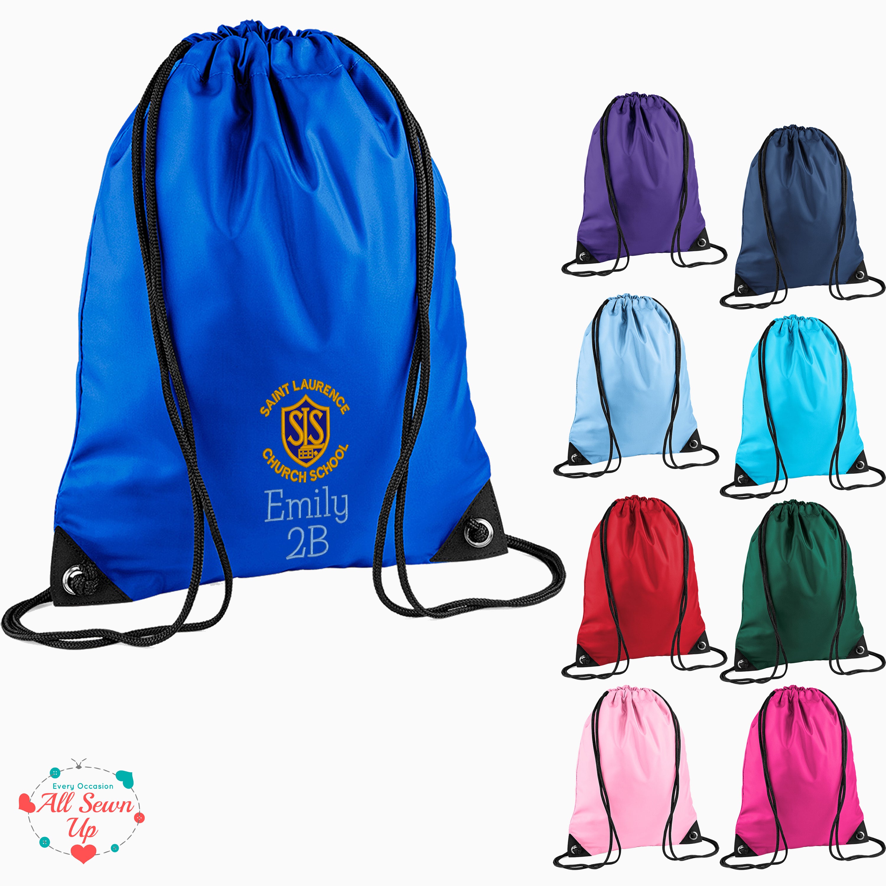 St Laurence Schools - Embroidered PE bag – All Sewn Up UK